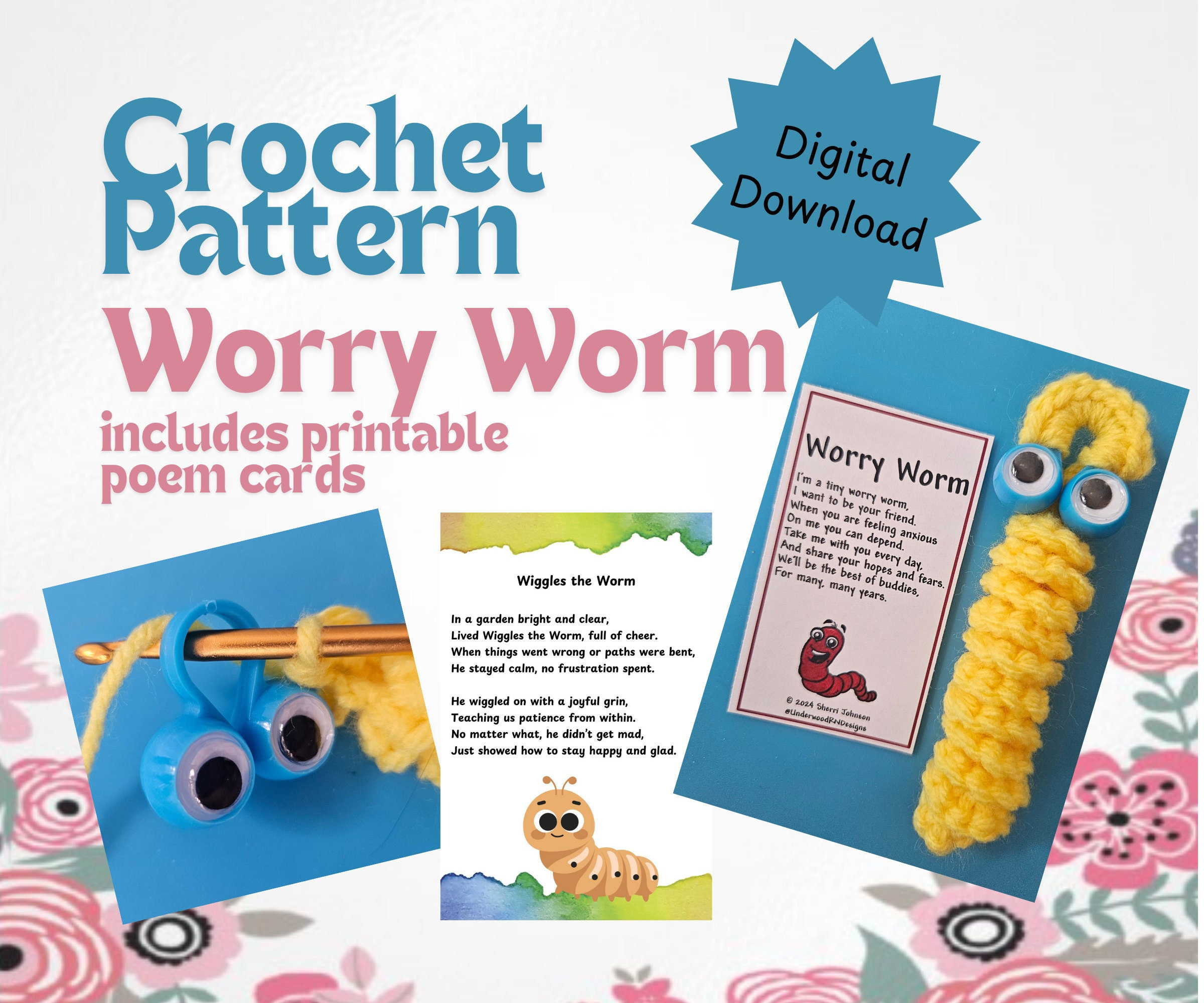 Crochet Pattern Bundle: Worry Worm. Sensory Fidget (digital PDF Pattern ...