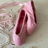 Ballerina Shoes Sculpture, Ceramic Ballerina Shoes of High Fire ...