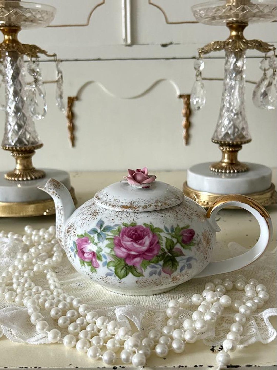 Lefton Rose Teapot - Etsy