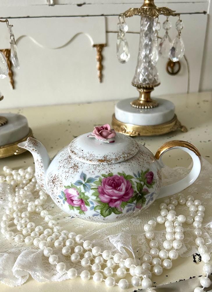 Lefton Rose Teapot - Etsy