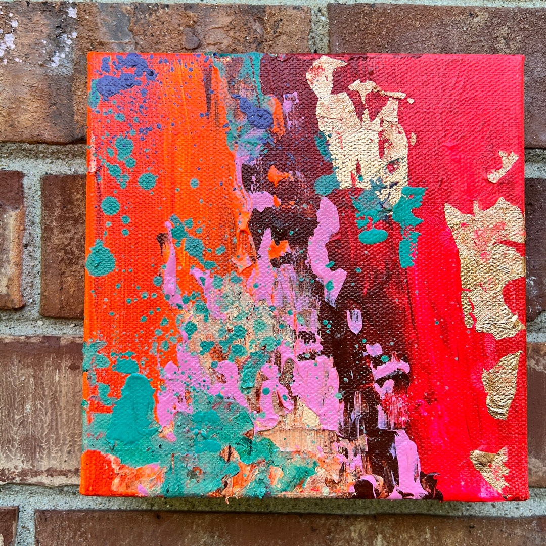 Forgotten Revelry - Abstract Art Painting in Acrylics, 6”x6” - Etsy
