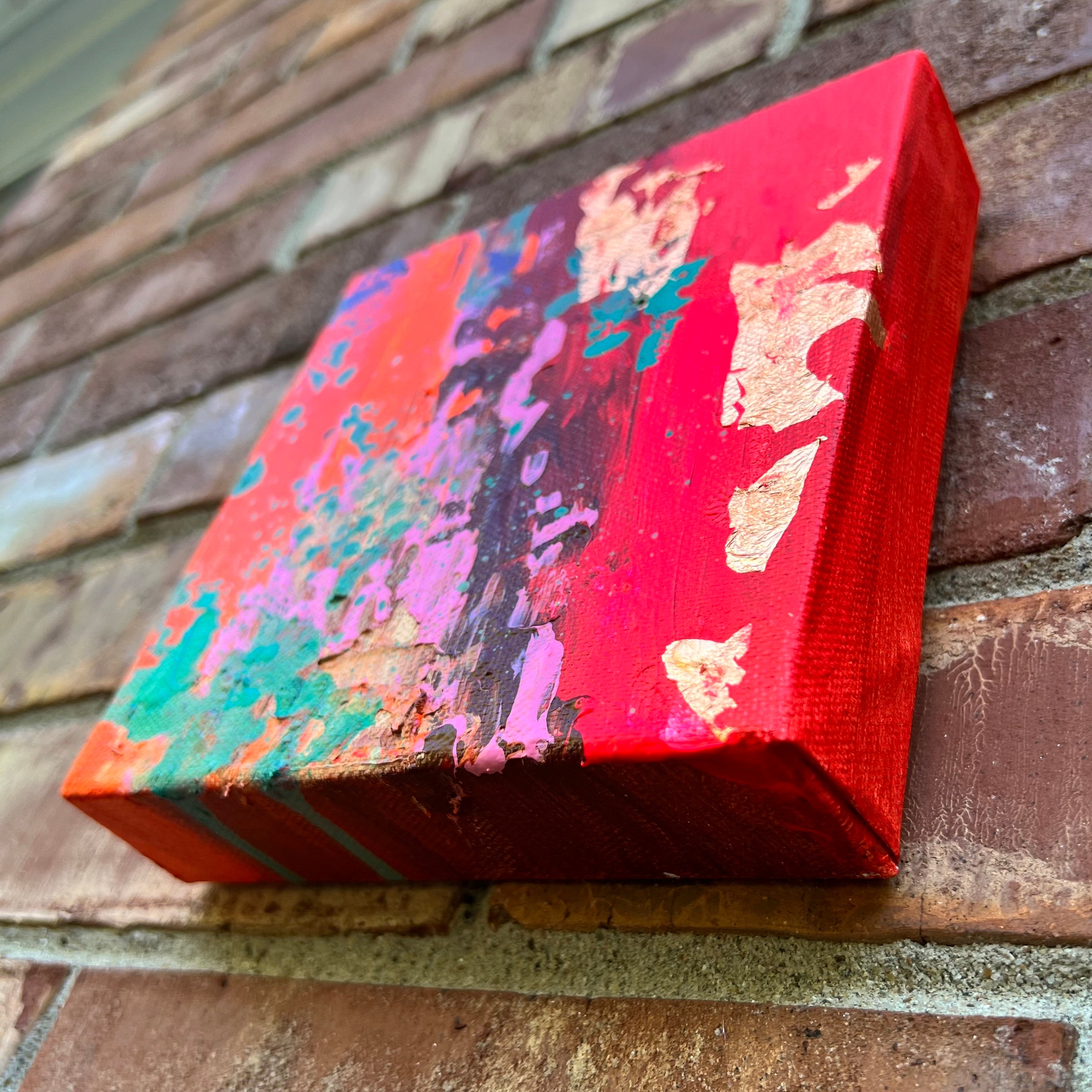Forgotten Revelry - Abstract Art Painting in Acrylics, 6”x6” - Etsy