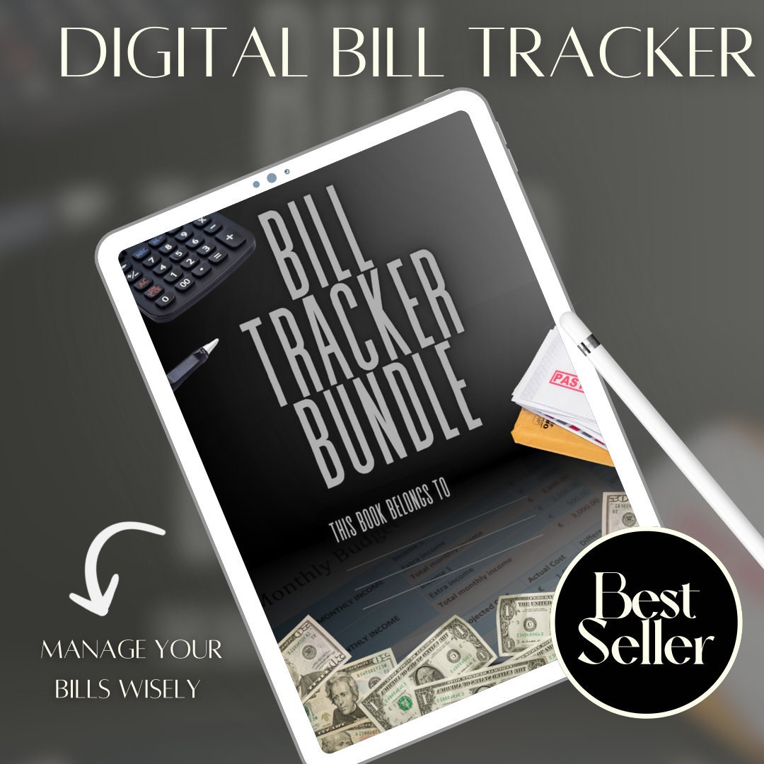 Digital Bill Tracker Bundle Bill Tracker Payment Organizer Monthly Bill ...