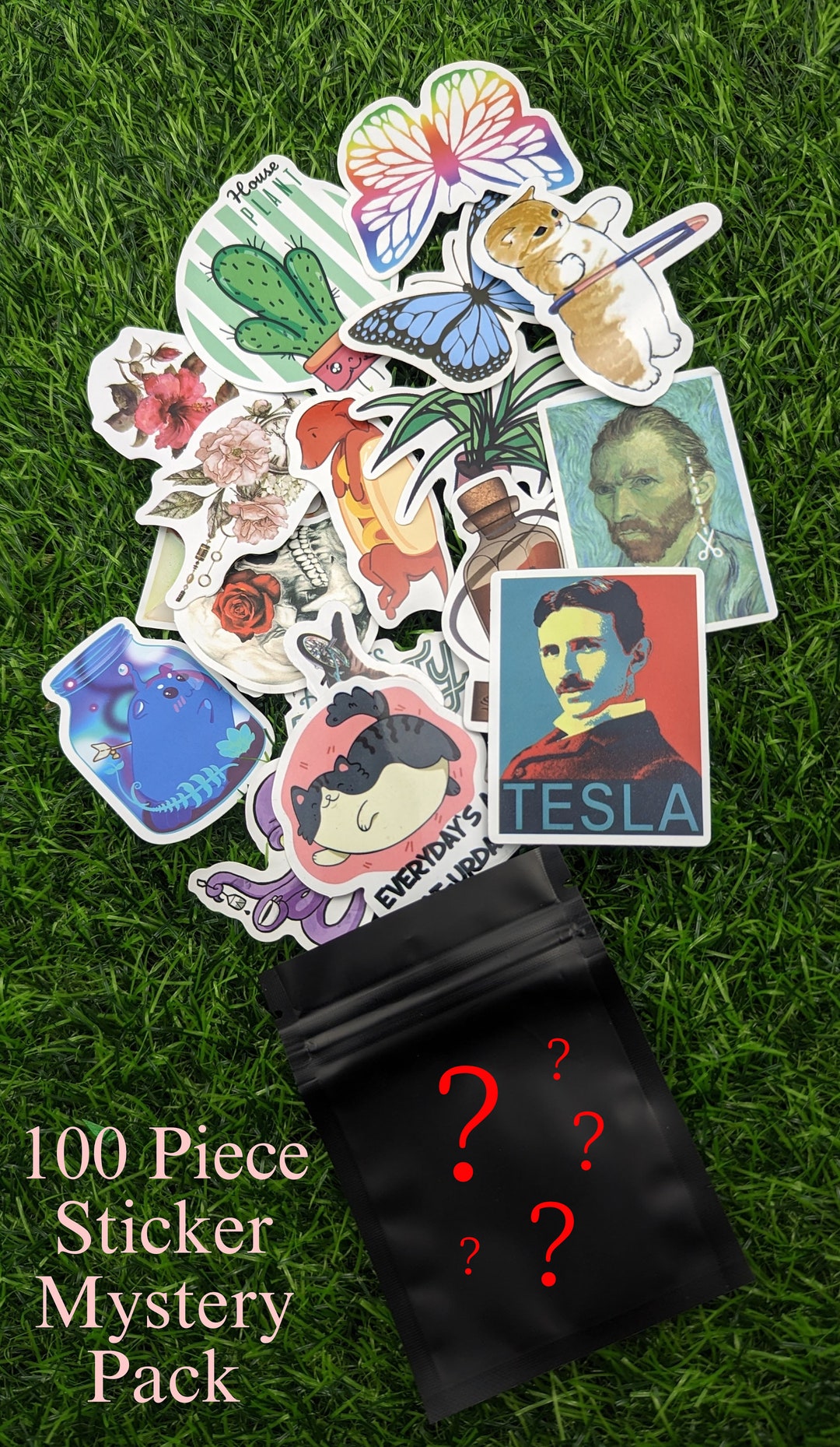 100 Stickers Mystery Box Assorted Sticker Pack Sticker - Etsy