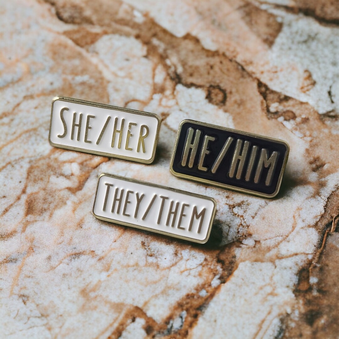 Pride Enamel Pin Pronoun Pins They Them Pin Queer Pin She Her He Him ...