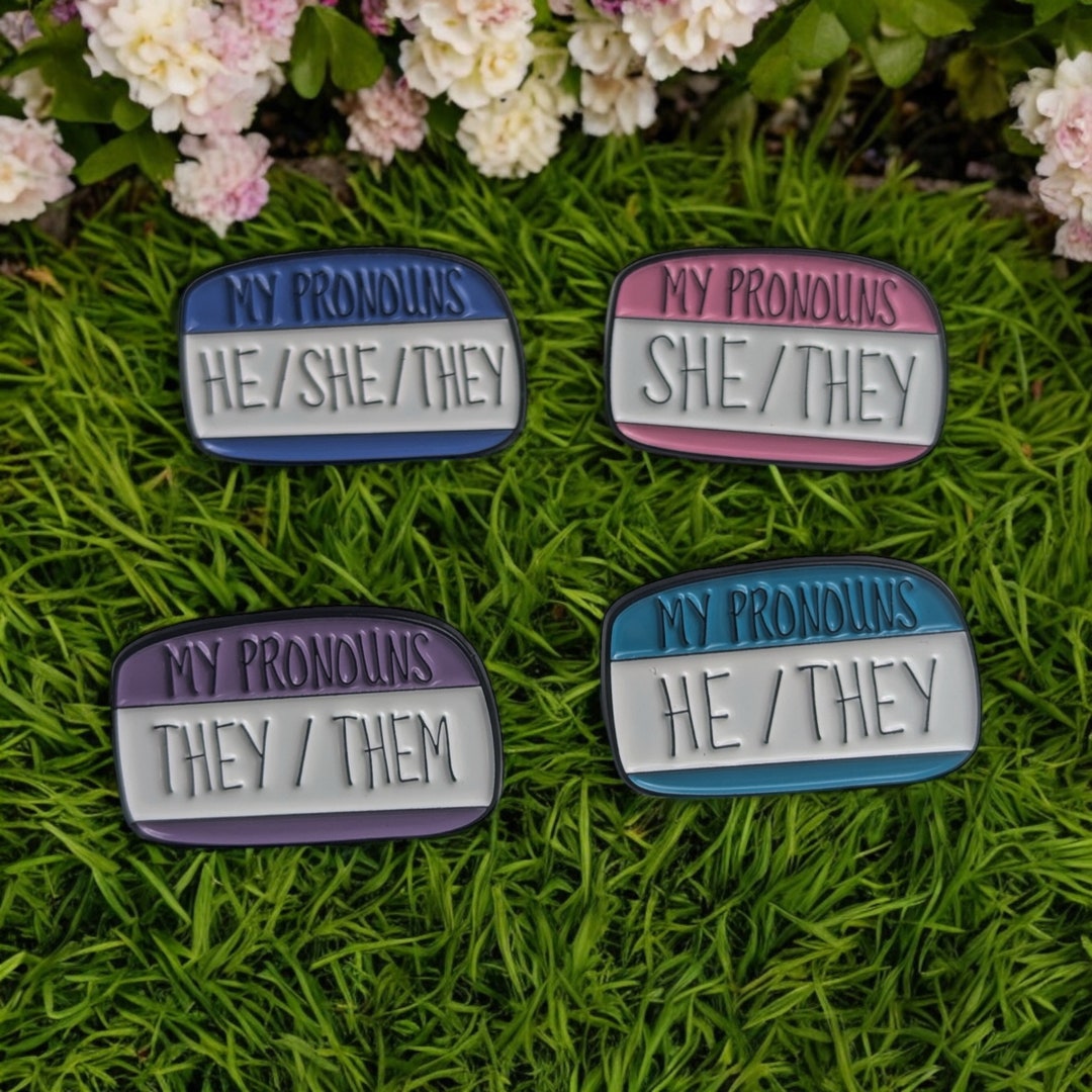 Pride Enamel Pin Pronoun Pins They Them Pin Queer Pin - Etsy