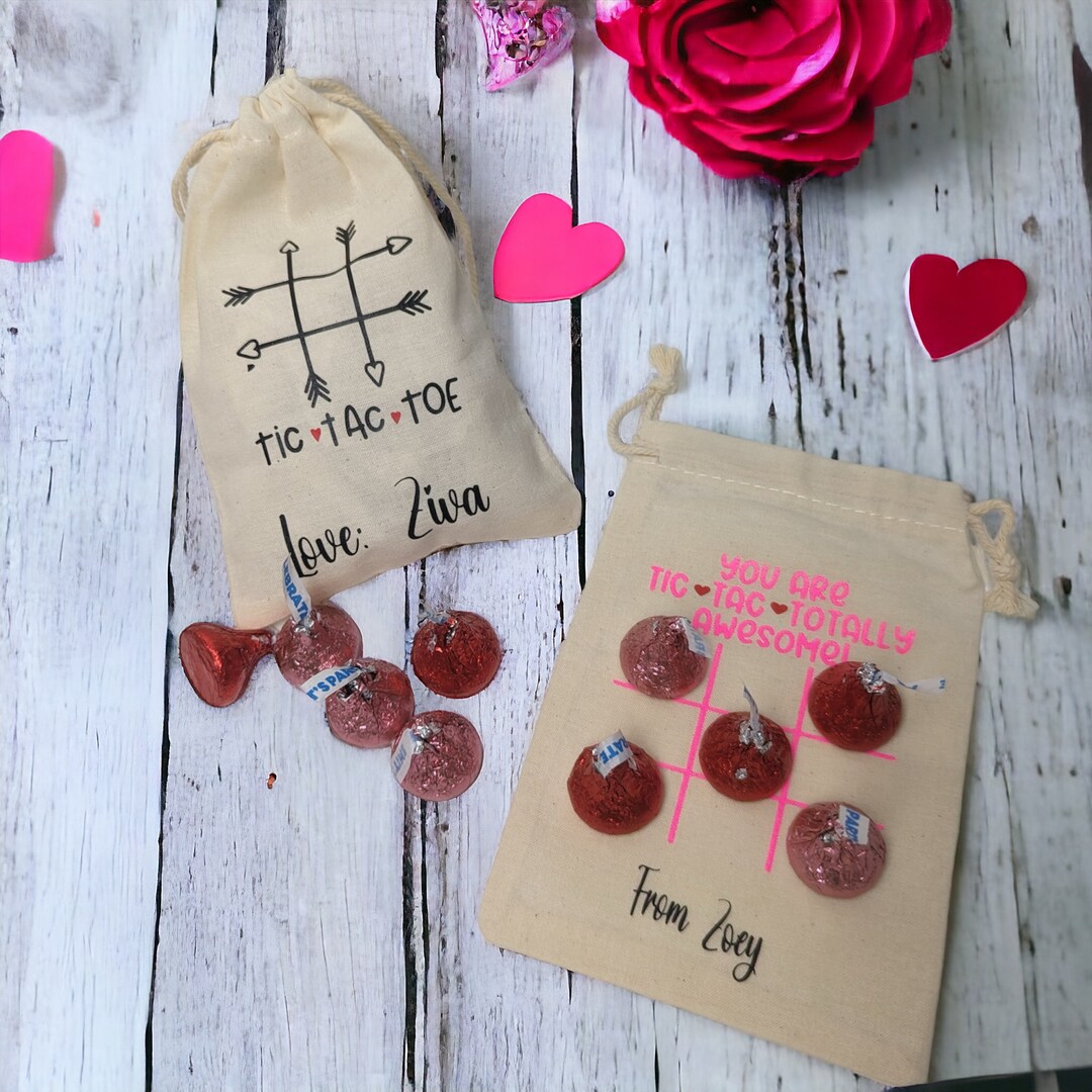 Set of 10 Kid's Valentine's Day Party Favor Bags / Tic Tac Toe ...