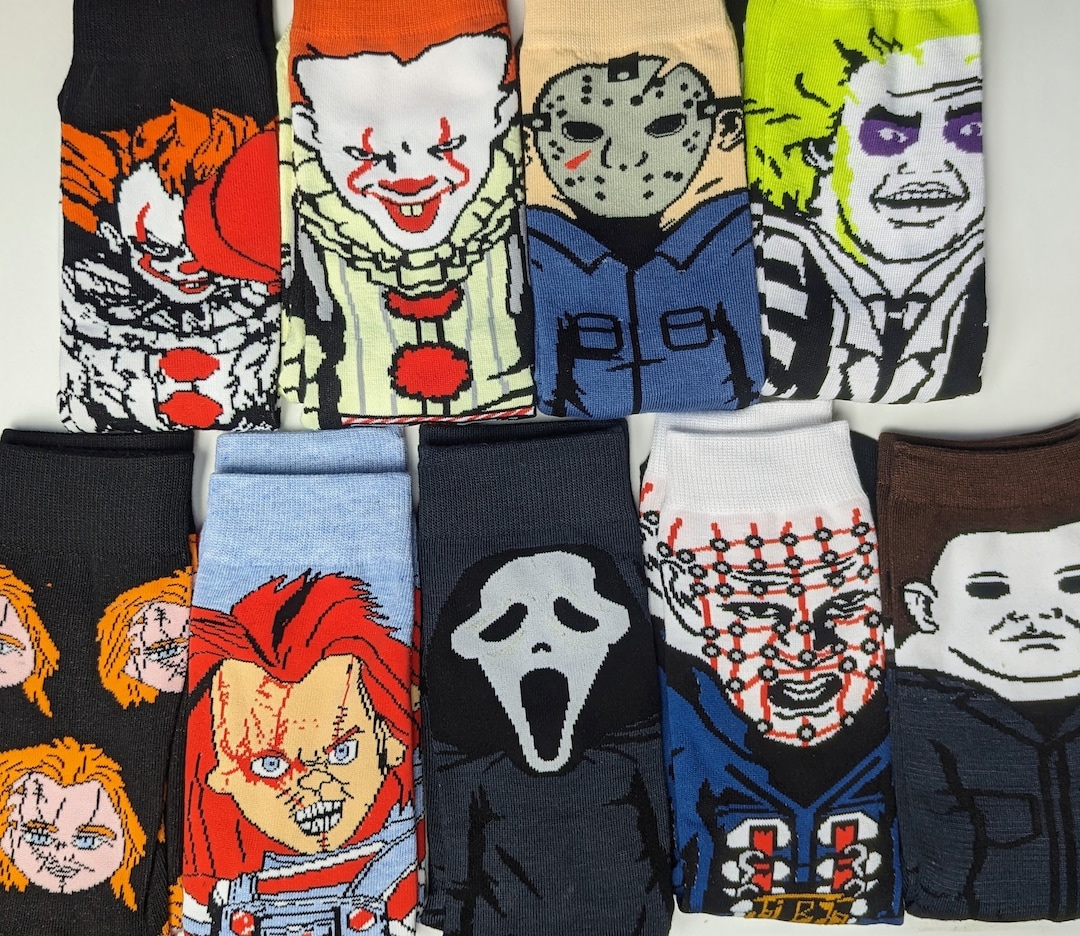 80s Horror Movie Socks / Ghostface Socks / Unisex Socks Halloween Socks / Slasher Movie Fans ...