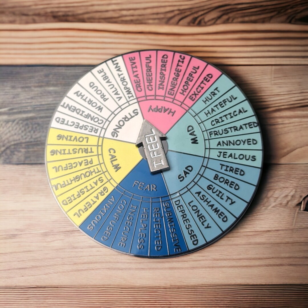 Big Metal Pin the Feelings Wheel, the Emotions Wheel Enamel Pin Lapel ...