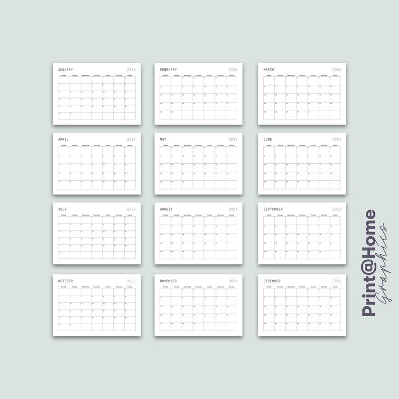 Printable Monthly Blank Calendar, Simple Minimalist Calendar, A4 ...
