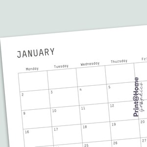 Printable Monthly Blank Calendar, Simple Minimalist Calendar, A4 ...