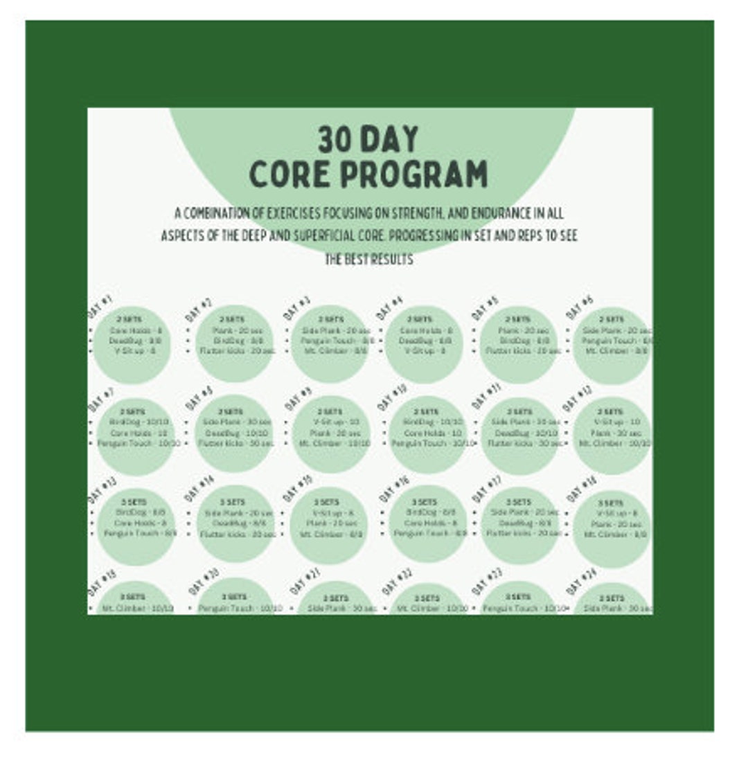 30 Day Challenge | Core Strength | No Equipment Needed | Fitness ...