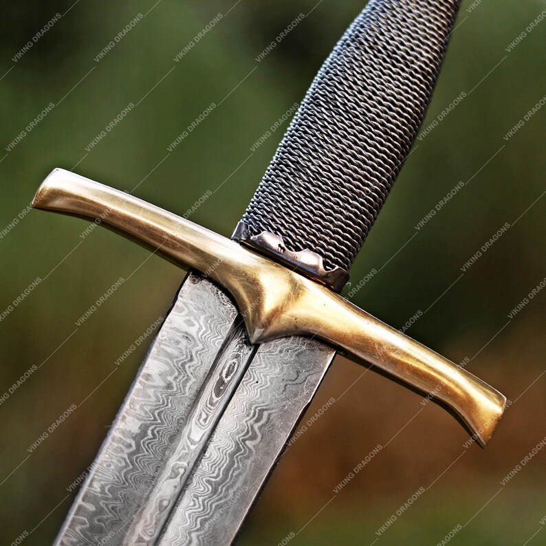 Handmade Damascus Steel Short Sword: Viking Pirate Cosplay - Etsy