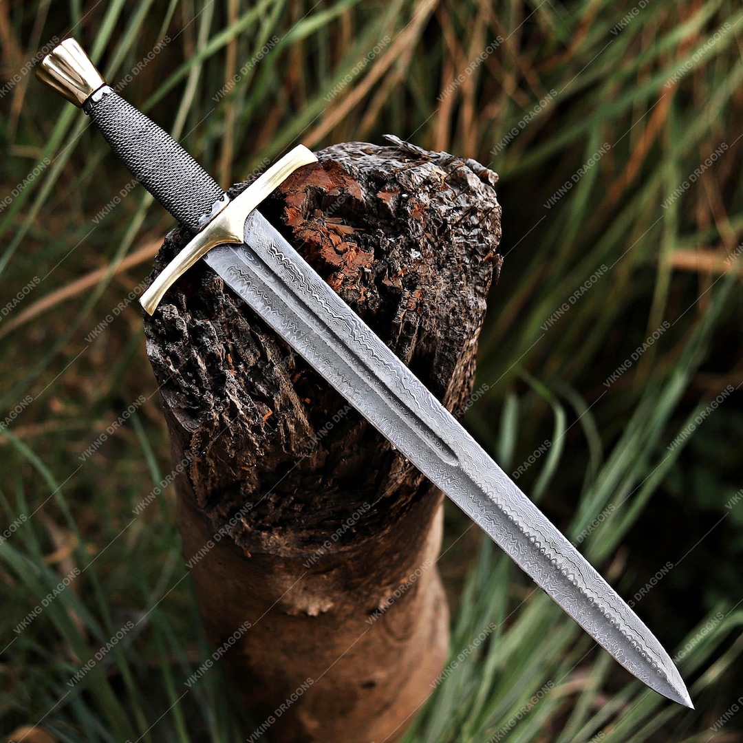 Handmade Damascus Steel Short Sword: Viking Pirate Cosplay - Etsy