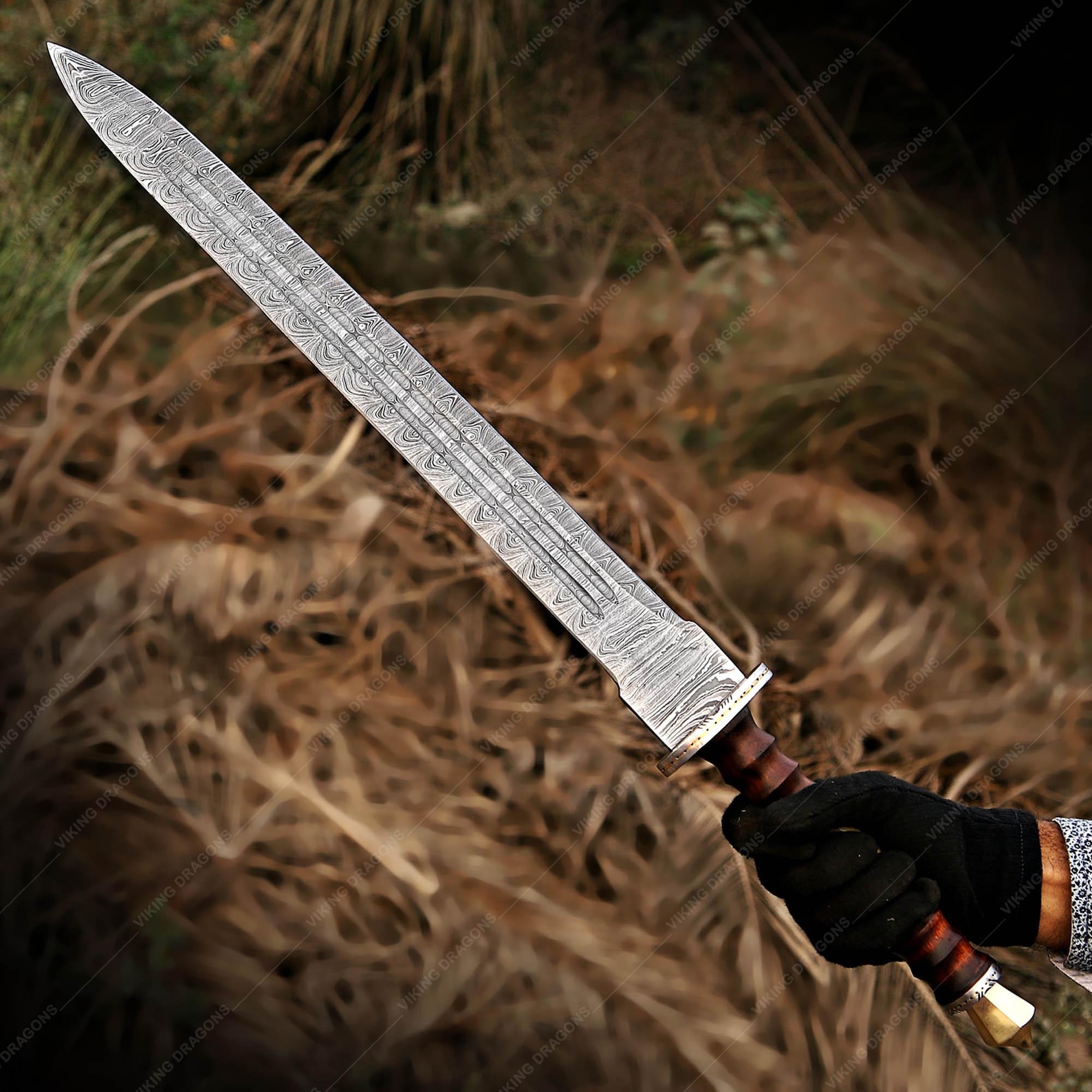 Damascus Steel Handmade Short Sword for Pirate, Viking Sword for ...