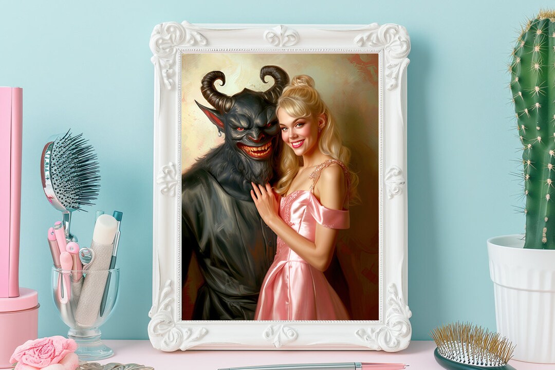 Demon Romance Wall Art Print Modern Art Unframed Home Decor Creepy Wall Art Decor Fantasy