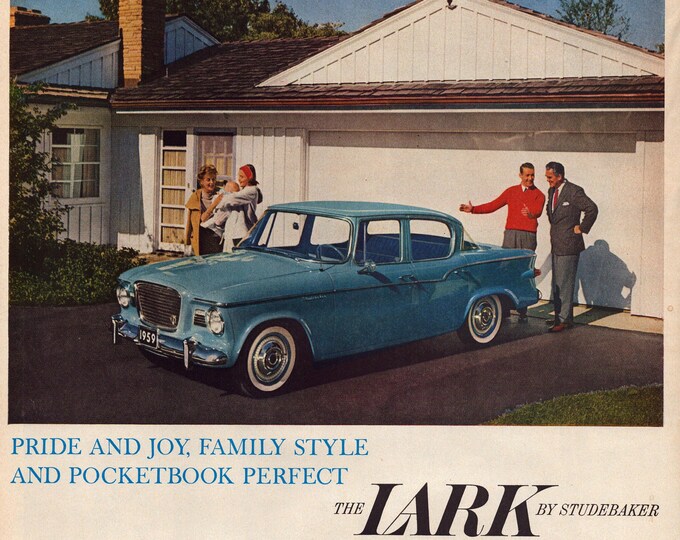 1959 Lark by Studebaker Vintage Print Ad, Retro Classic Car ...