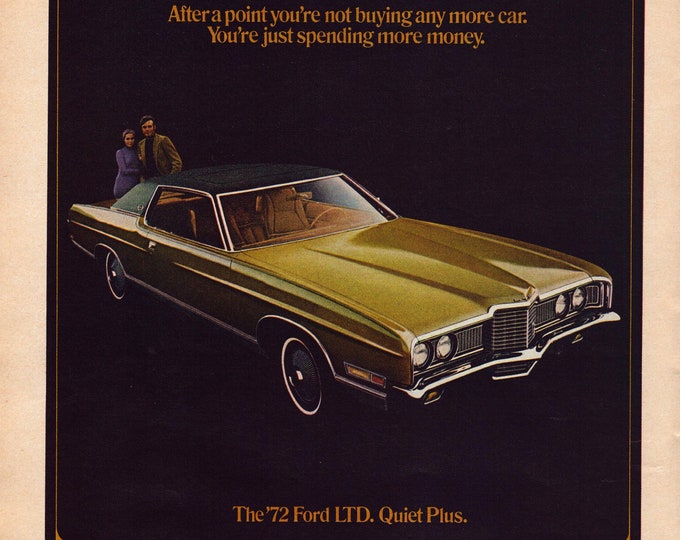 1972 Ford LTD Brougham Vintage Print Ad Car Enthusiast Gift Wall Decor ...
