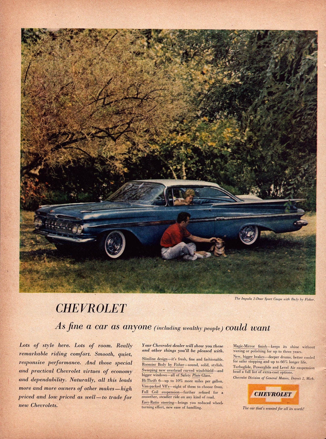 1959 Chevrolet Impala Ad: Retro Garage Wall Art - Etsy