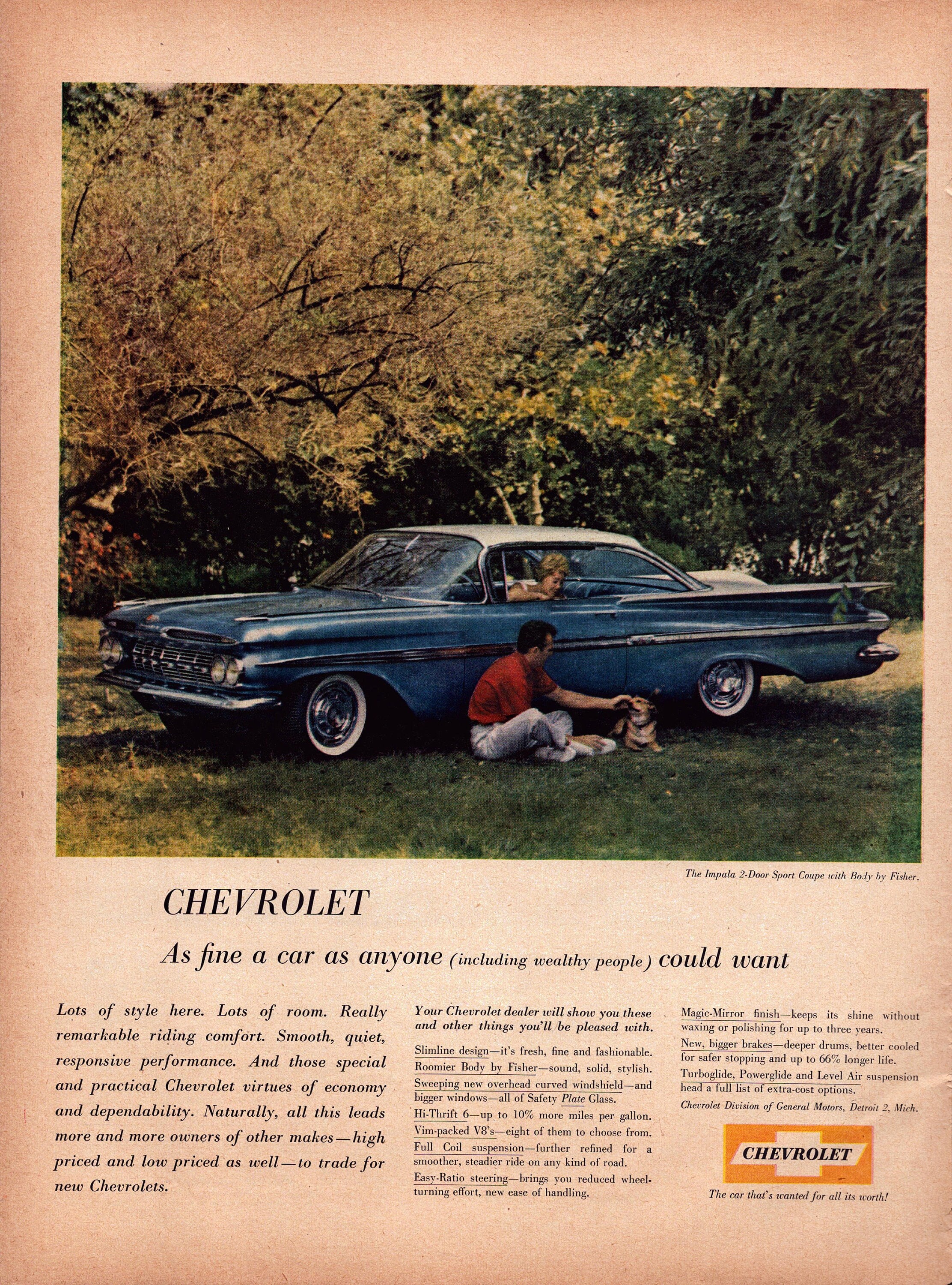1959 Chevrolet Impala 2-door Sport Coupe Vintage Print Ad, Retro ...
