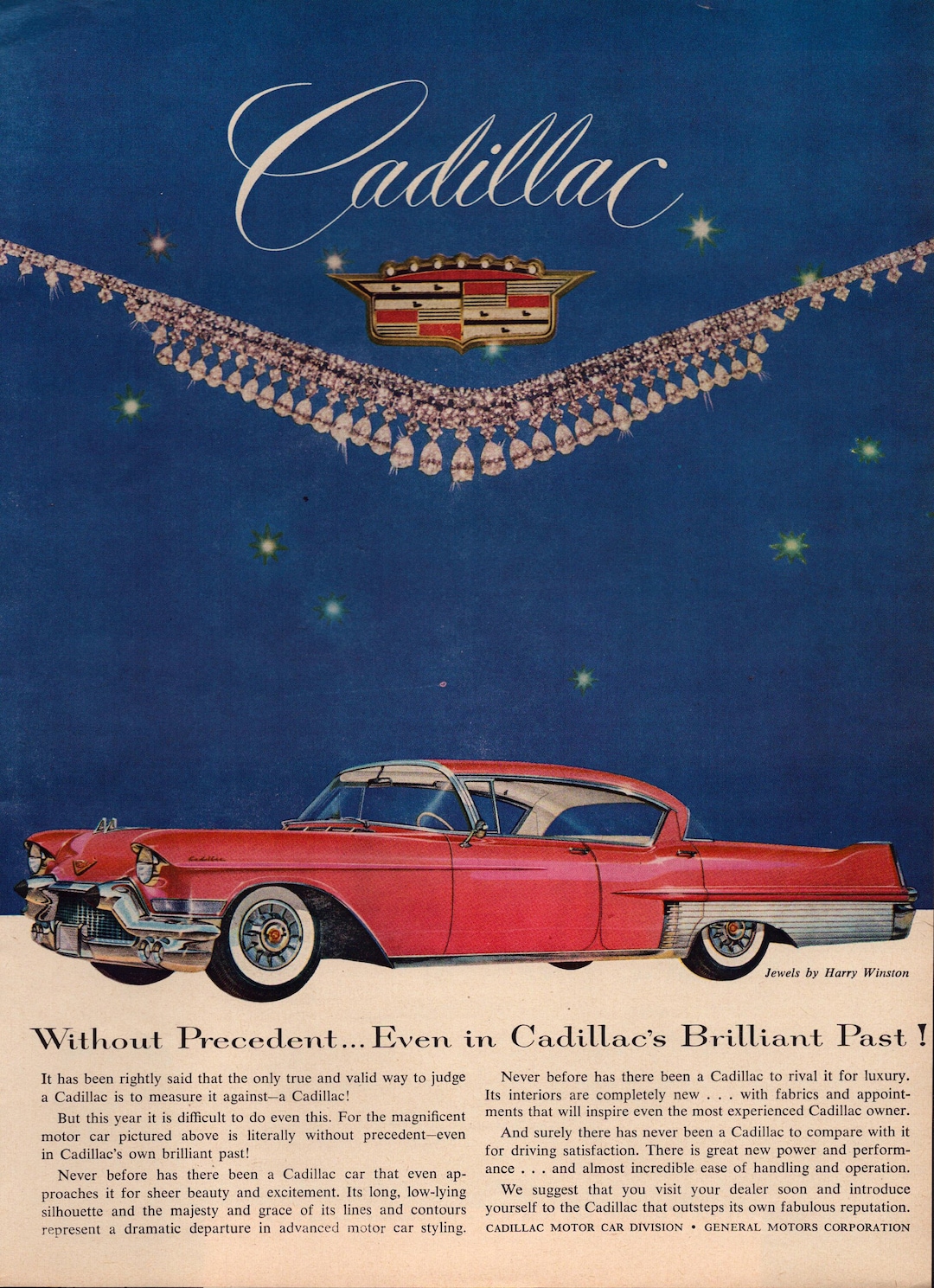 1957 Cadillac Fleetwood 60 Special Vintage Print Ad, Retro Classic Car ...