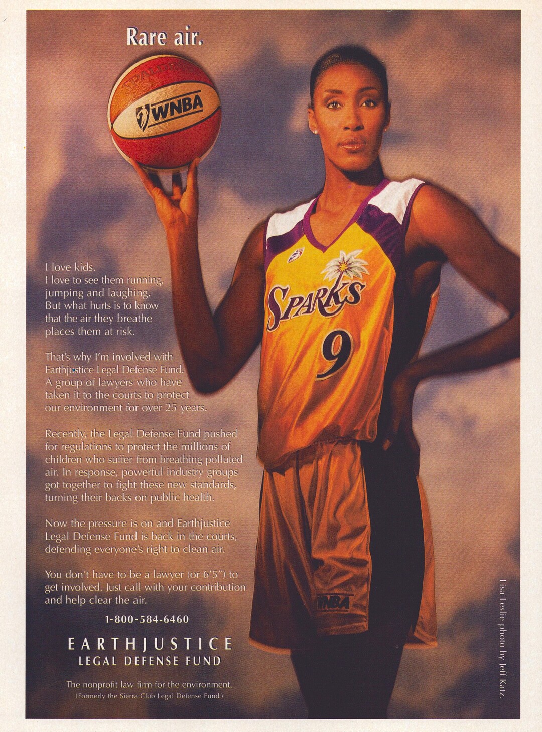1998 Earthjustice Legal Defense Fund Vintage Magazine Print Ad, WNBA ...