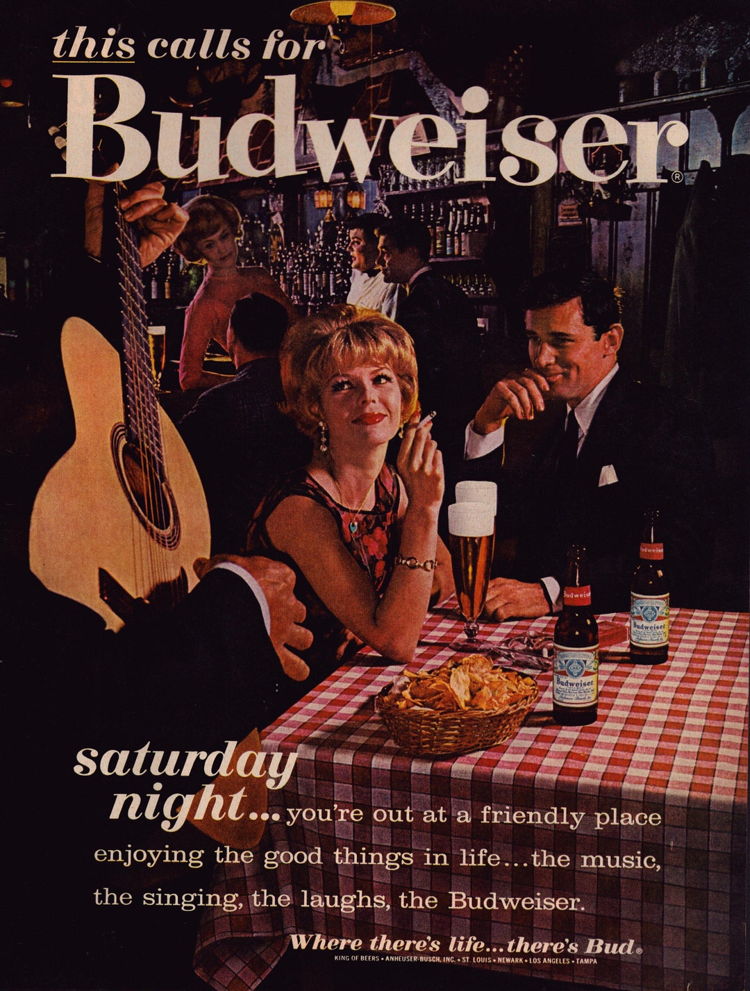 1961 Budweiser Vintage Print Ad Bar Enthusiast Gift Wall Decor - Etsy