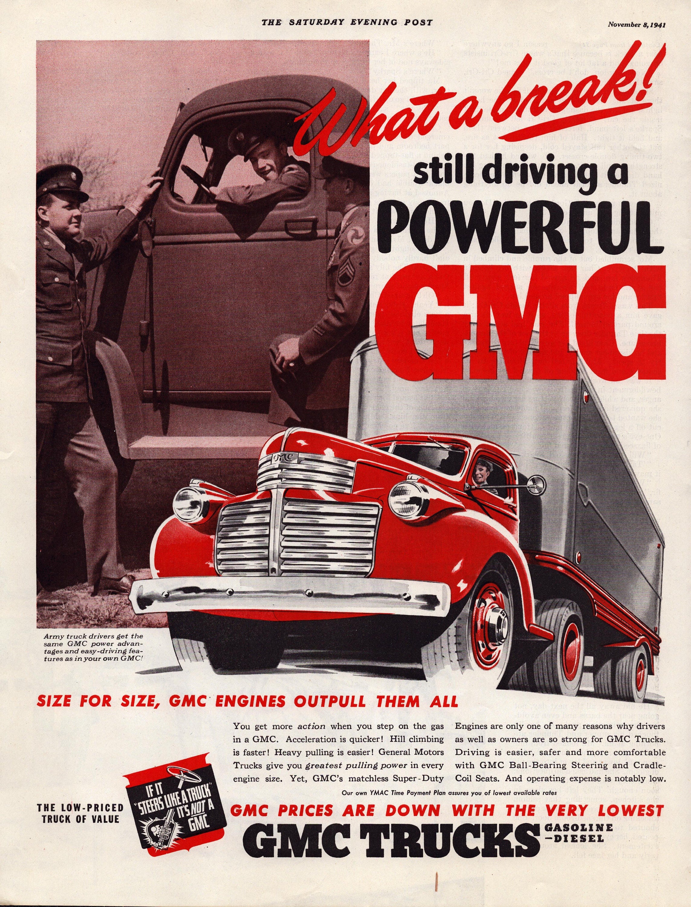 1941 GMC Super-duty Trucks Vintage Print Ad, Powerful GMC, Retro ...
