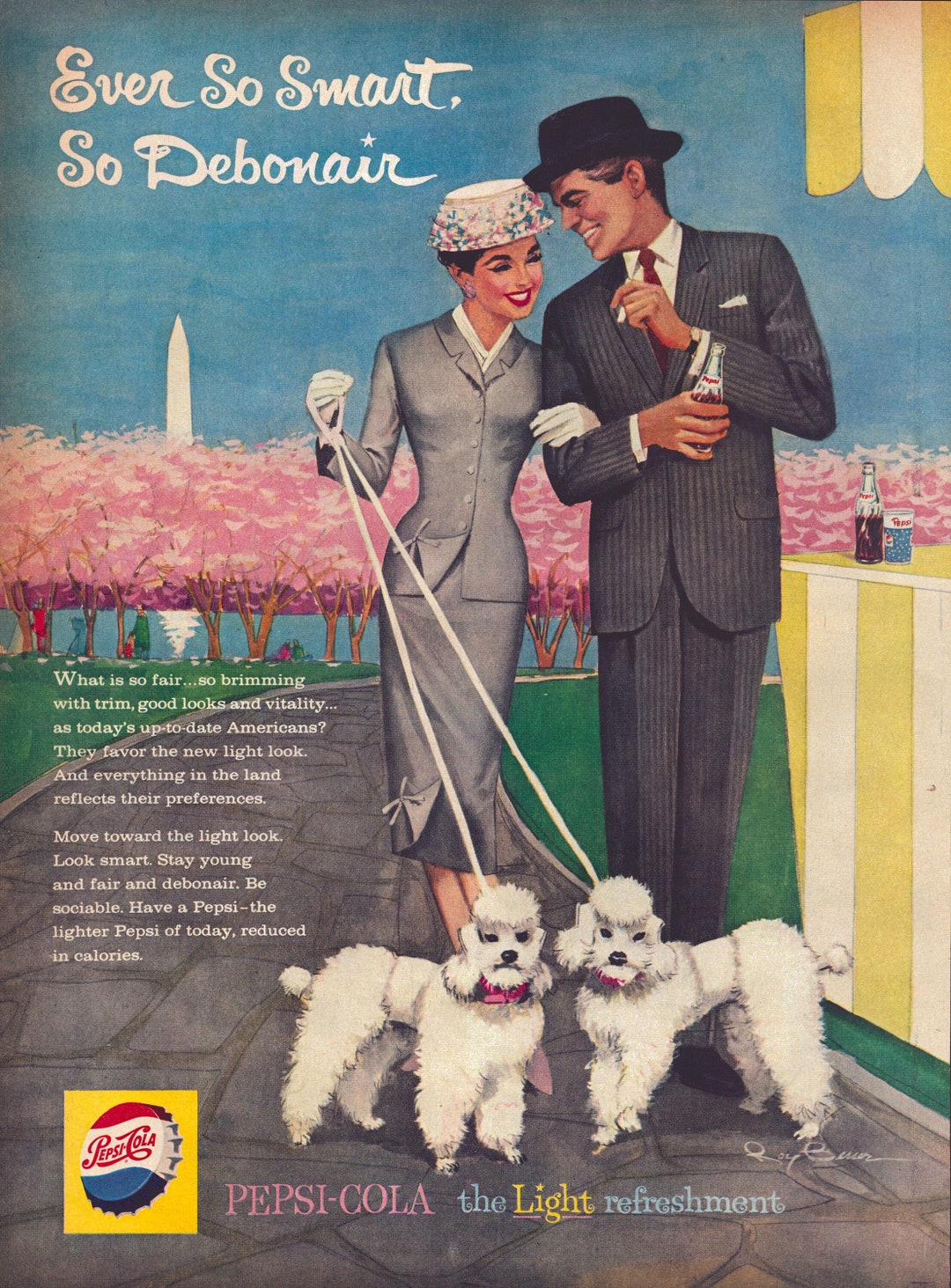 1959 Pepsi-cola Vintage Print Ad Ever so Smart so Debonair - Etsy