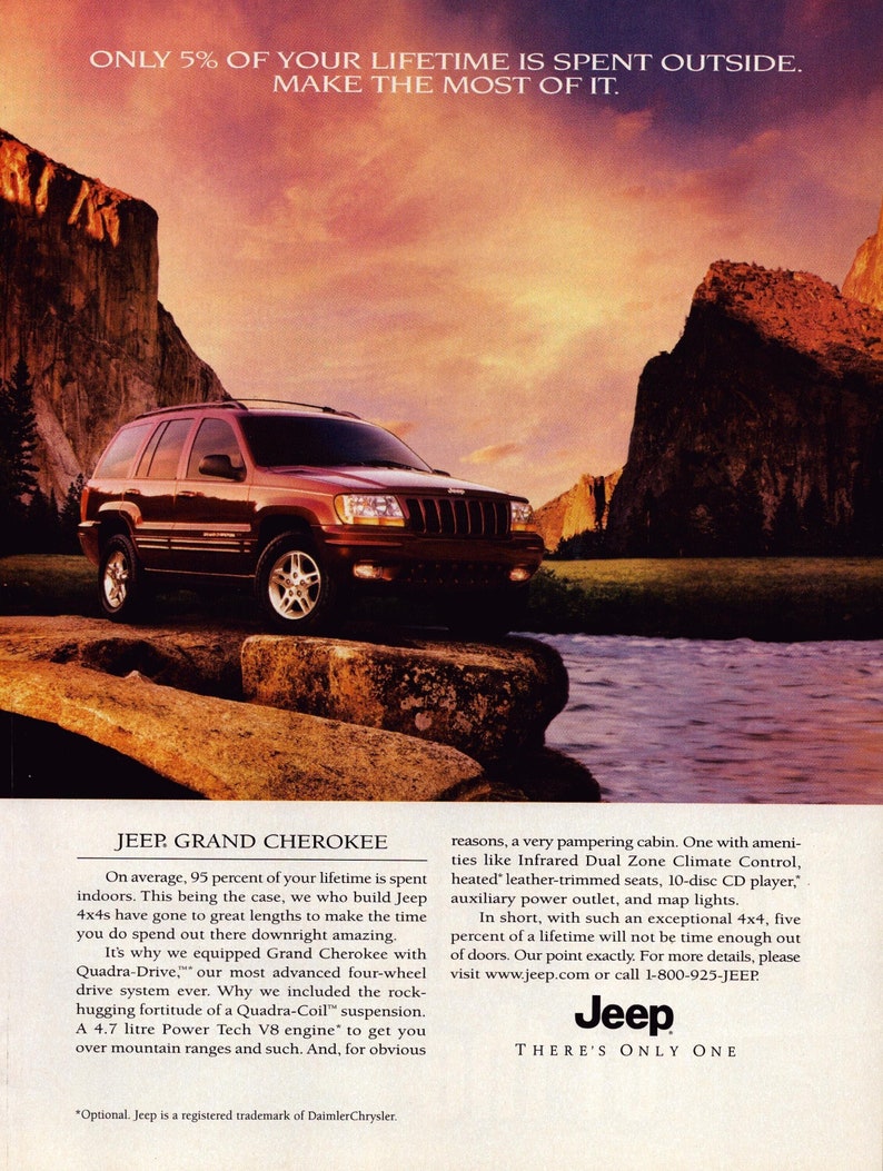 2000 Jeep Grand Cherokee Vintage Magazine Print Ad, Original Retro ...