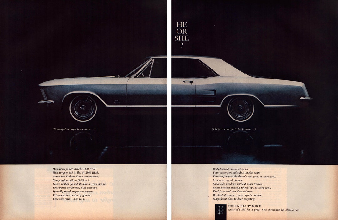 1963 the Riviera by Buick Vintage Print Ad, Retro Classic Car ...
