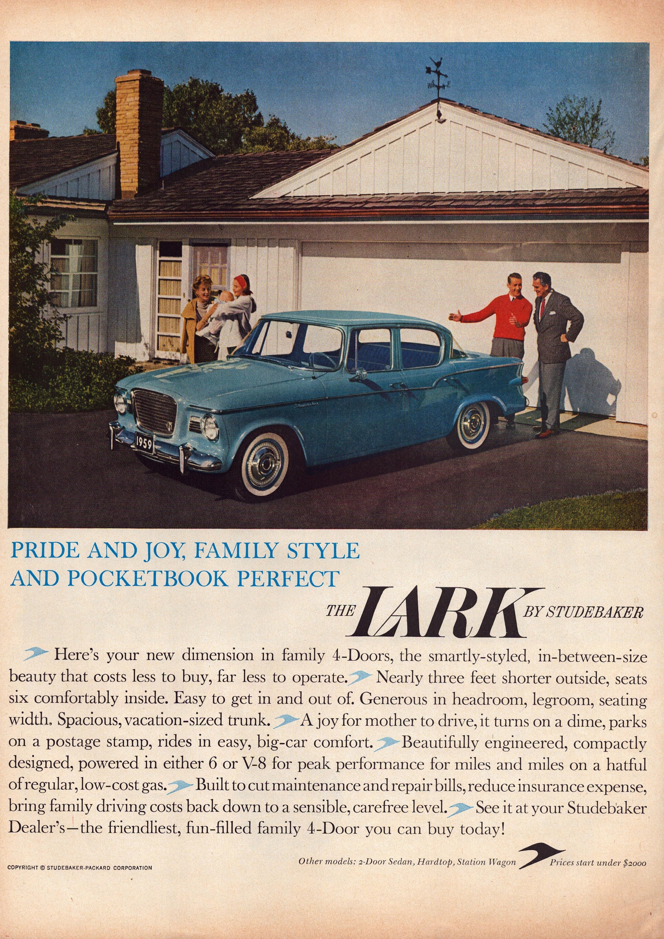 1959 Lark by Studebaker Vintage Print Ad Retro Classic Car - Etsy