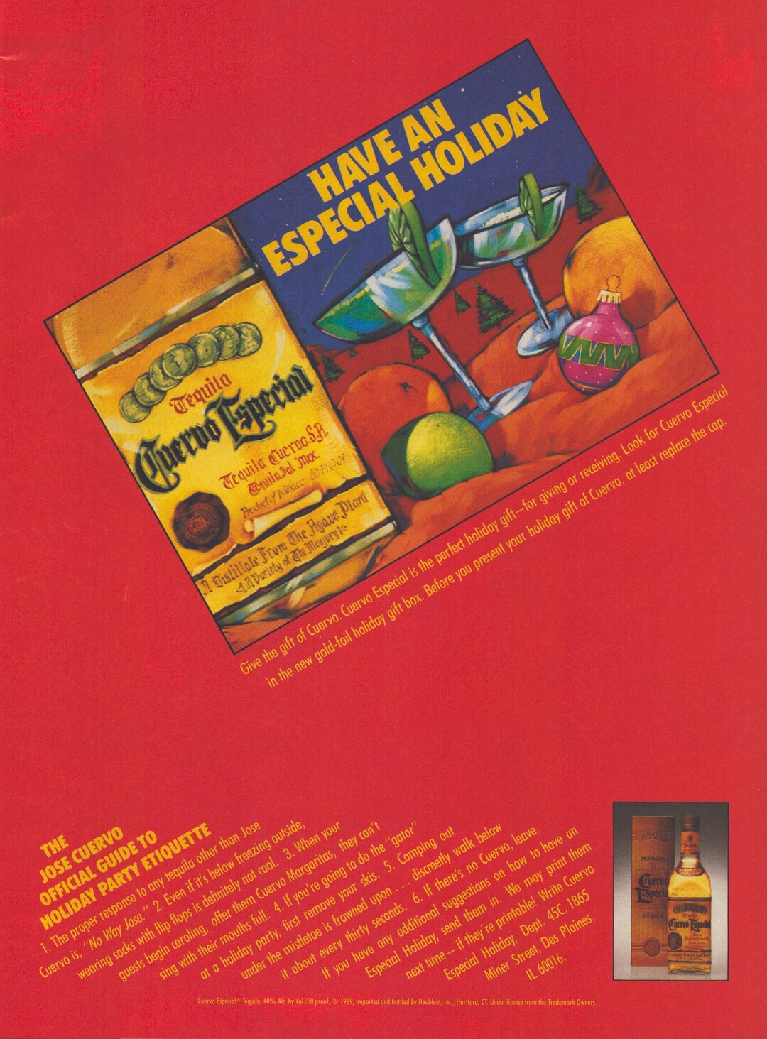 1989 Jose Cuervo Especial Tequila Vintage Print Ad, Retro Classic ...