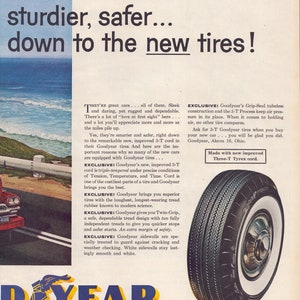 1959 Goodyear Tires Vintage Print Ad, Retro Classic Advertisement ...
