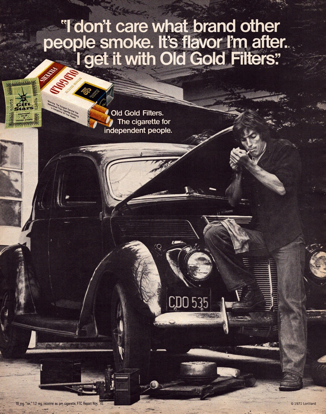 1971 Old Gold Filters Cigarette Vintage Magazine Print Ad, Original ...