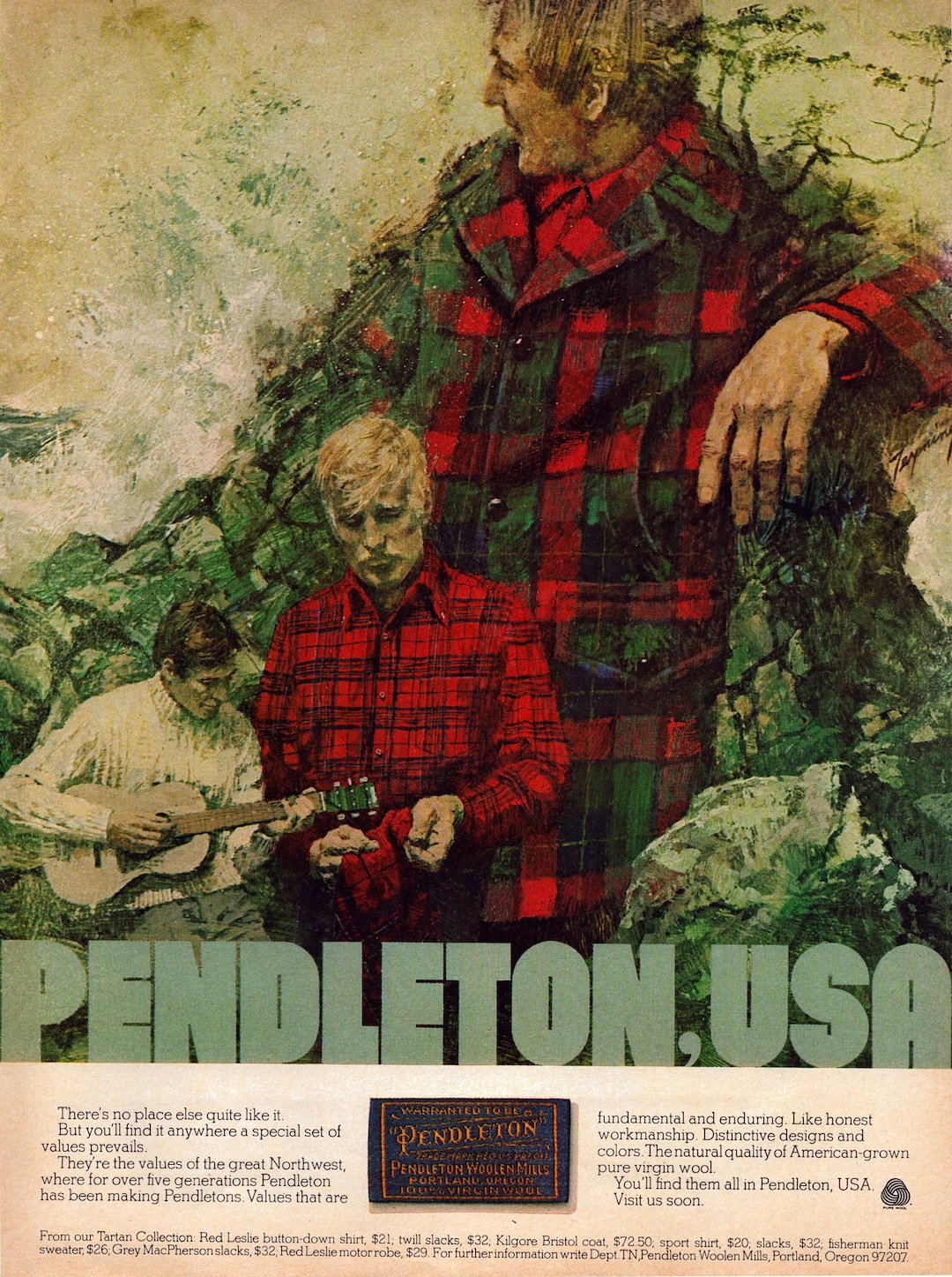 1973 Pendleton Wool Clothing Vintage Print Ad, Retro Classic ...