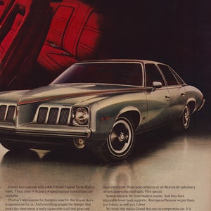 Vintage Car Wall Art 1972 Pontiac Grand Am Classic Auto Decor Garage ...