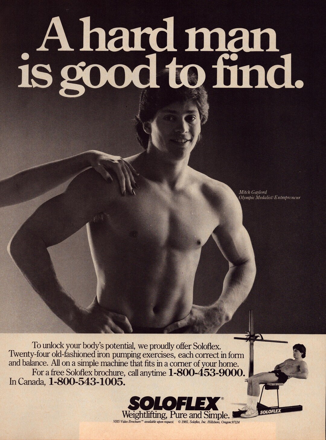 1985 Soloflex Mitch Gaylord Vintage Print Ad A Hard Man Is Etsy