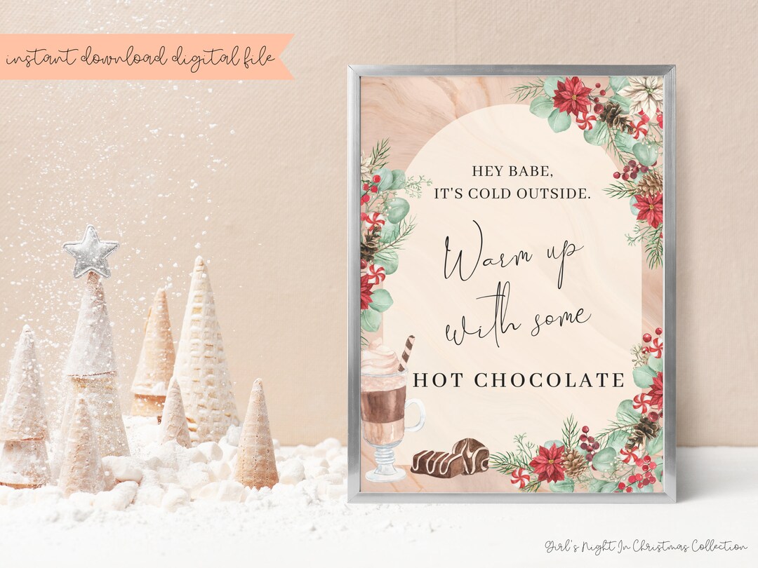 Hot Chocolate Bar Signage, Christmas Girls Night Party, Girl's Night ...