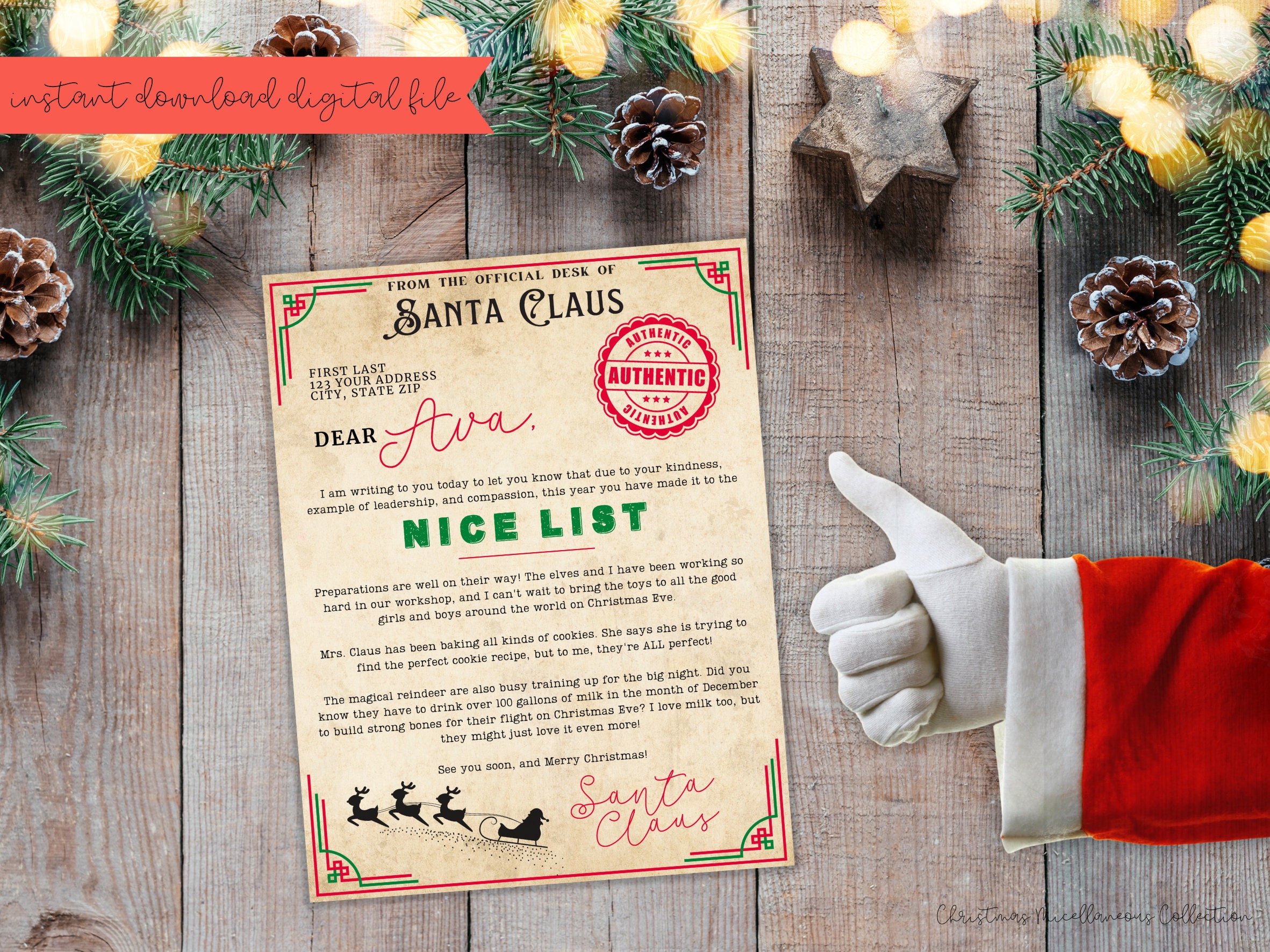Official Letter From Santa Claus, North Pole Mail, Christmas Eve Box ...