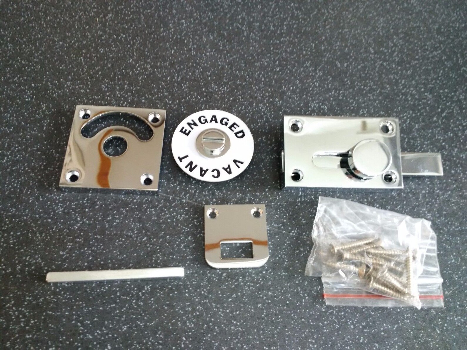 Chrome Vacant Engaged Toilet Bathroom Door Lock Indicator Sliding Bolt ...