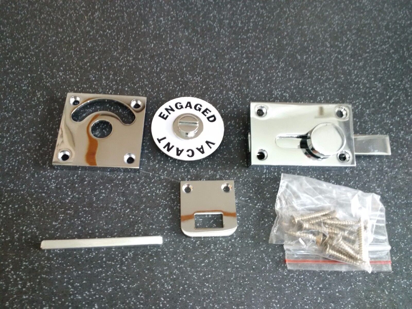 Chrome Vacant Engaged Toilet Bathroom Door Lock Indicator Sliding Bolt ...