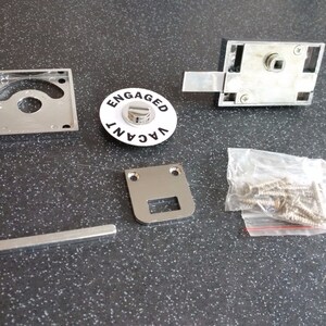 Chrome Vacant Engaged Toilet Bathroom Door Lock Indicator Sliding Bolt ...