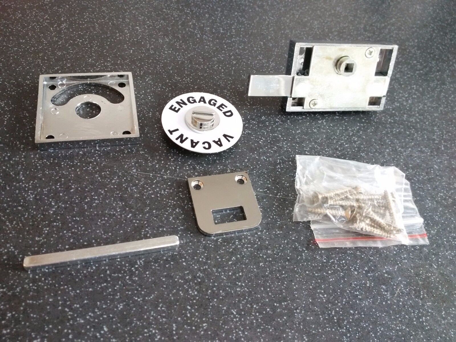 Chrome Vacant Engaged Toilet Bathroom Door Lock Indicator Sliding Bolt ...