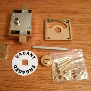 Brass Vacant Engaged Toilet Bathroom Door Lock Indicator Sliding Bolt ...