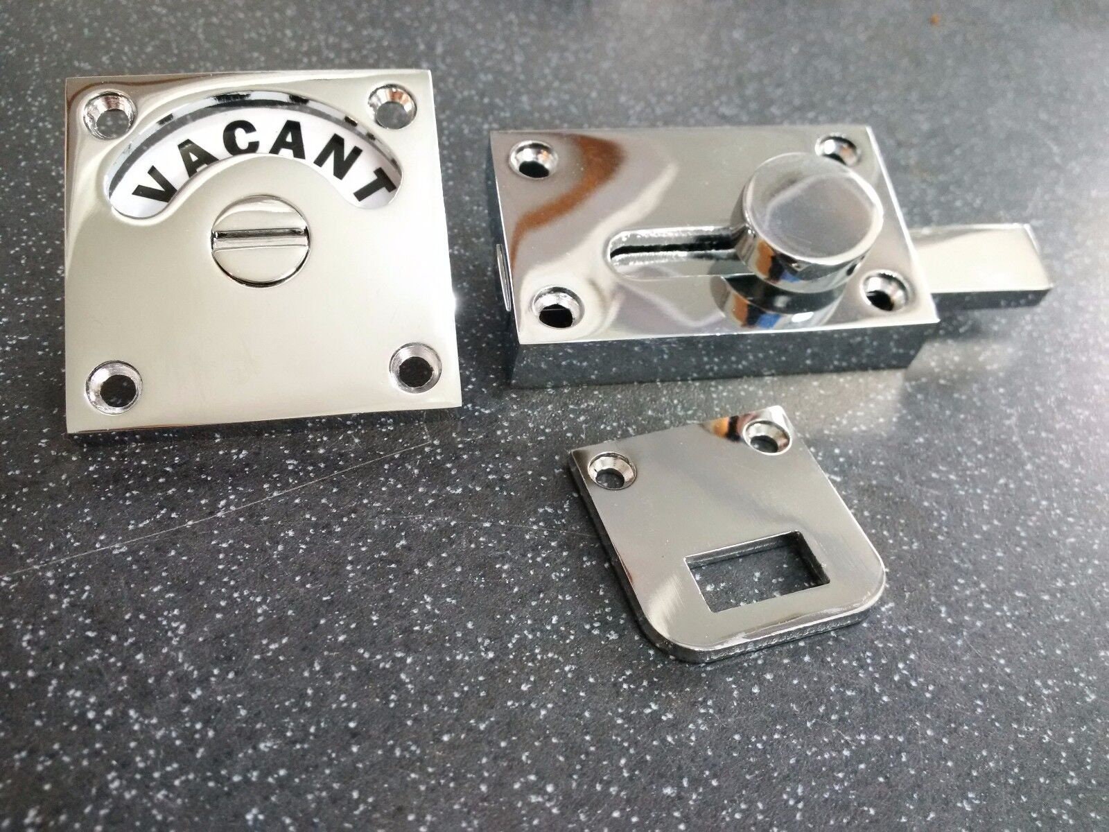 Chrome Vacant Engaged Toilet Bathroom Door Lock Indicator Sliding Bolt ...