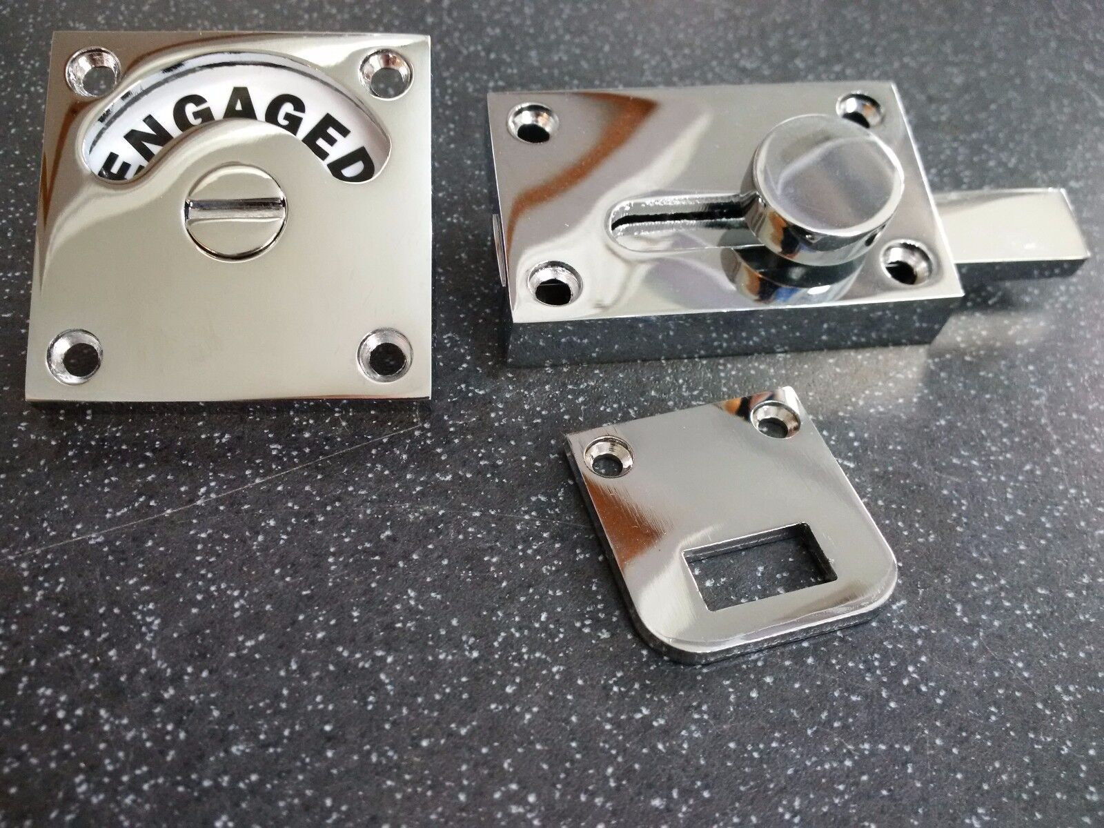 Chrome Vacant Engaged Toilet Bathroom Door Lock Indicator Sliding Bolt ...