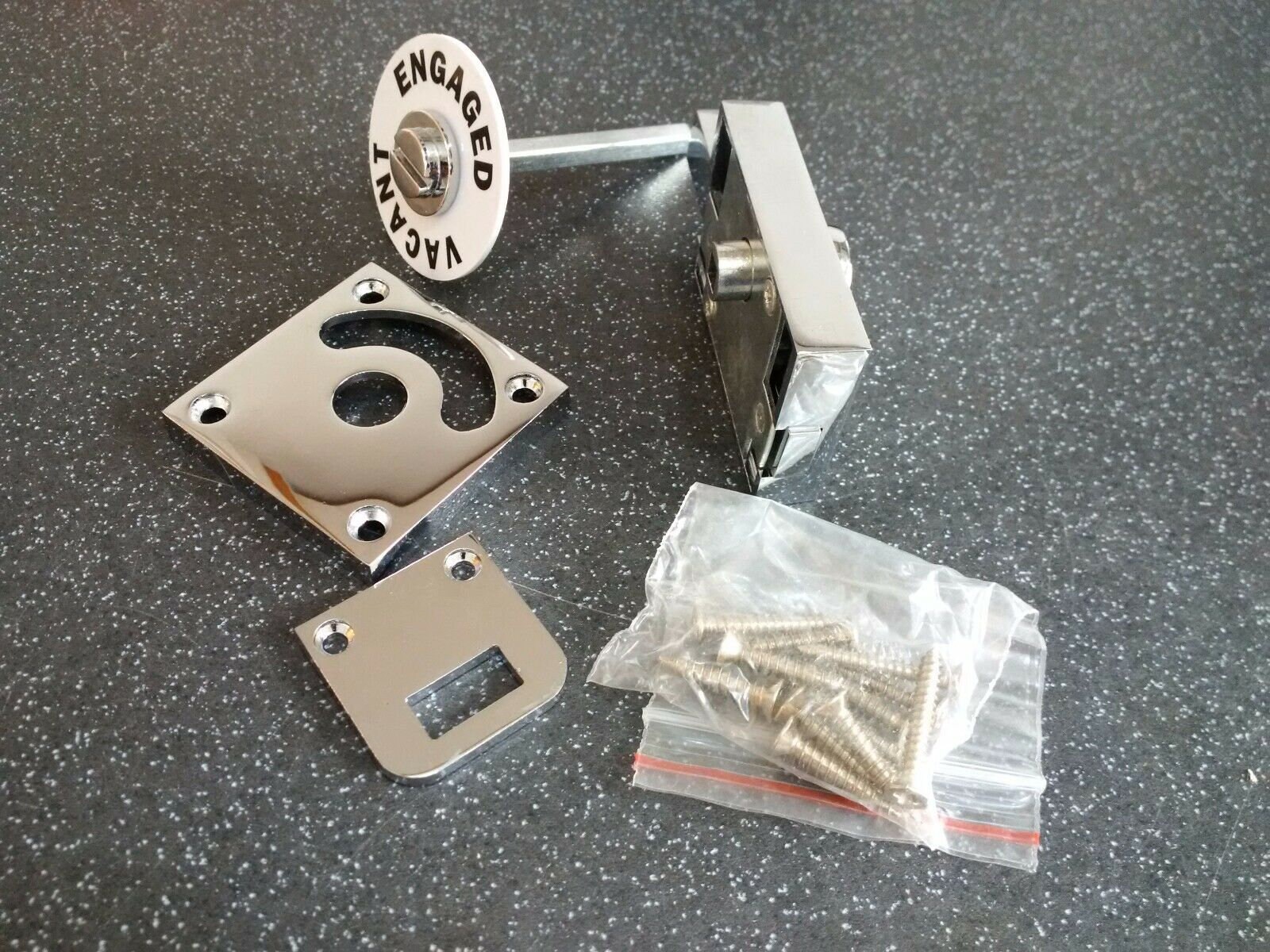 Chrome Vacant Engaged Toilet Bathroom Door Lock Indicator Sliding Bolt ...