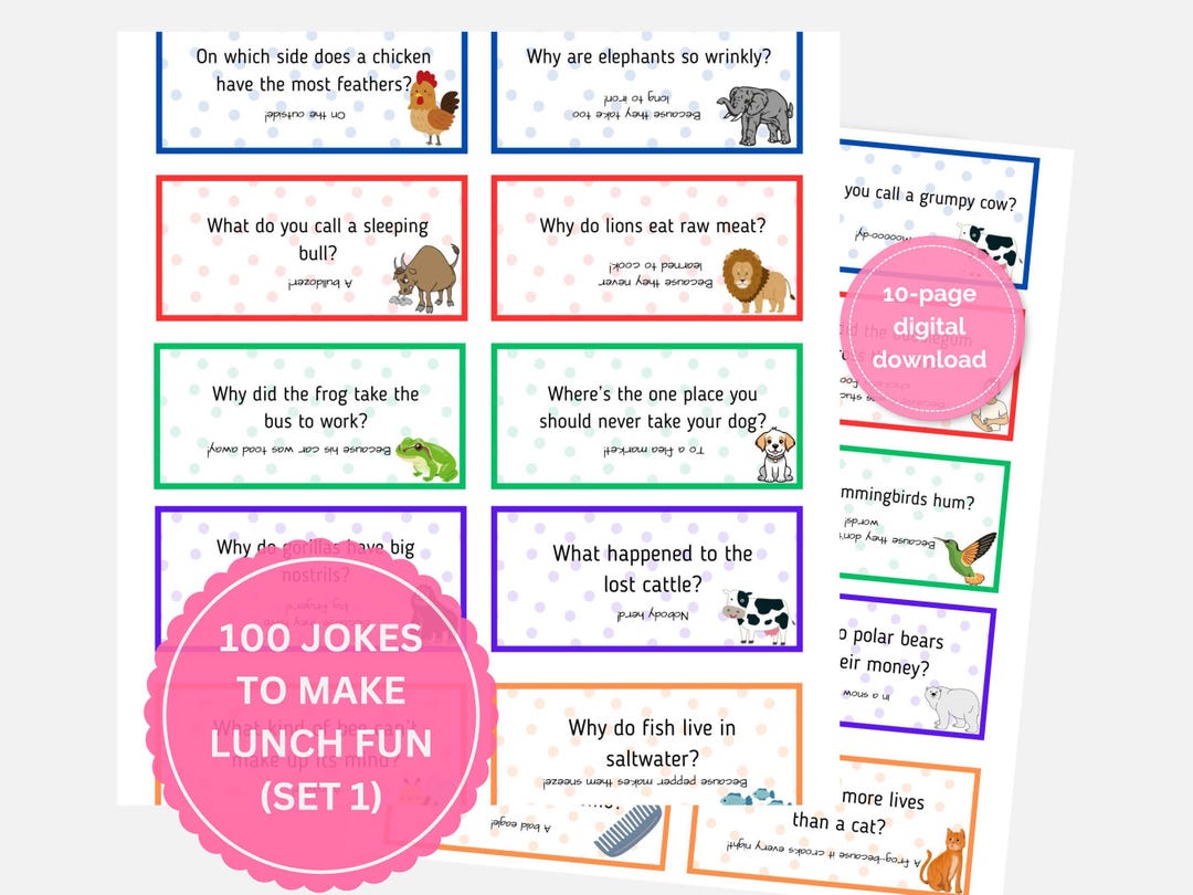 Joke Lunchbox Notes Set 1 - Etsy