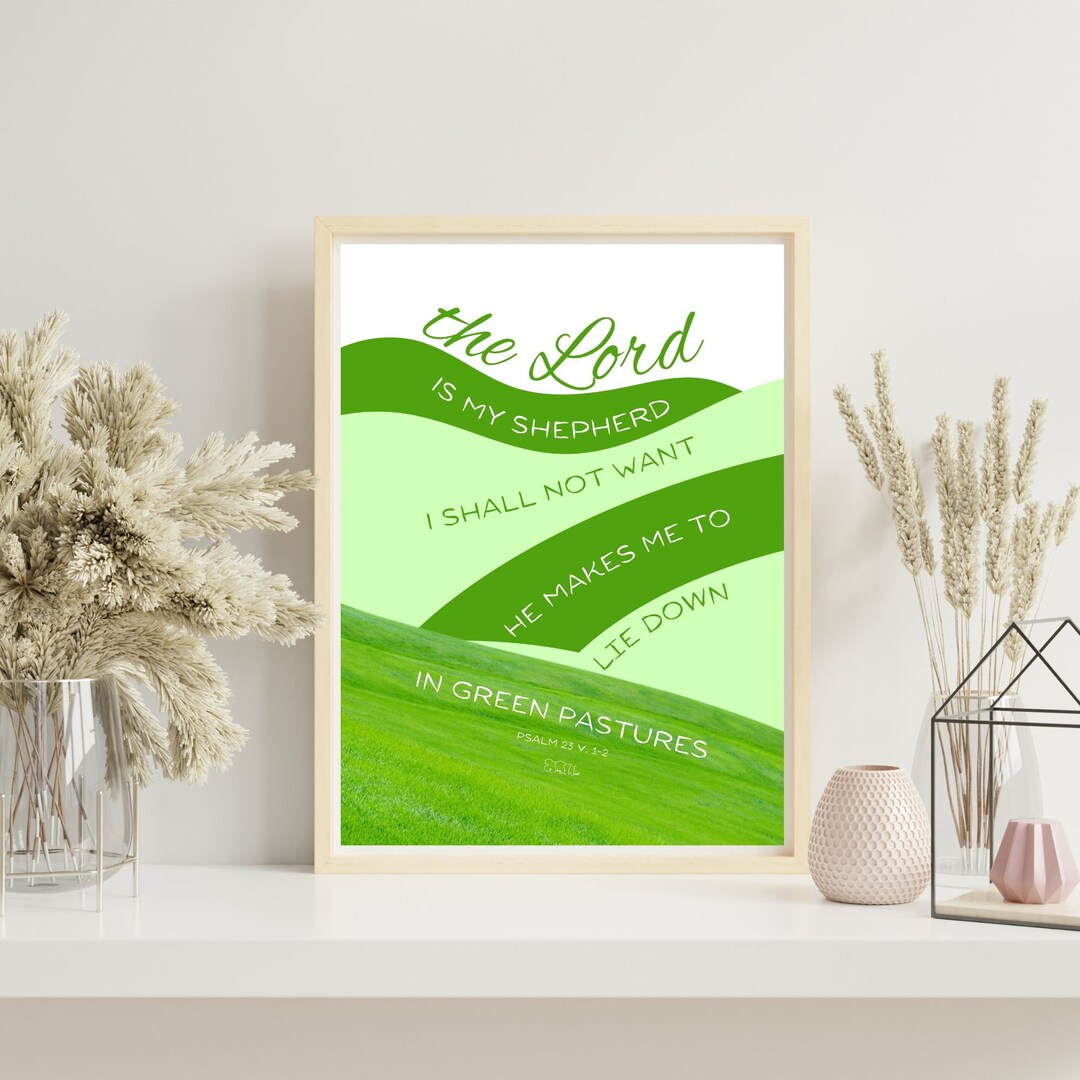 Christian Pop Art Print, the Lord is My Shepherd, God House Decor ...